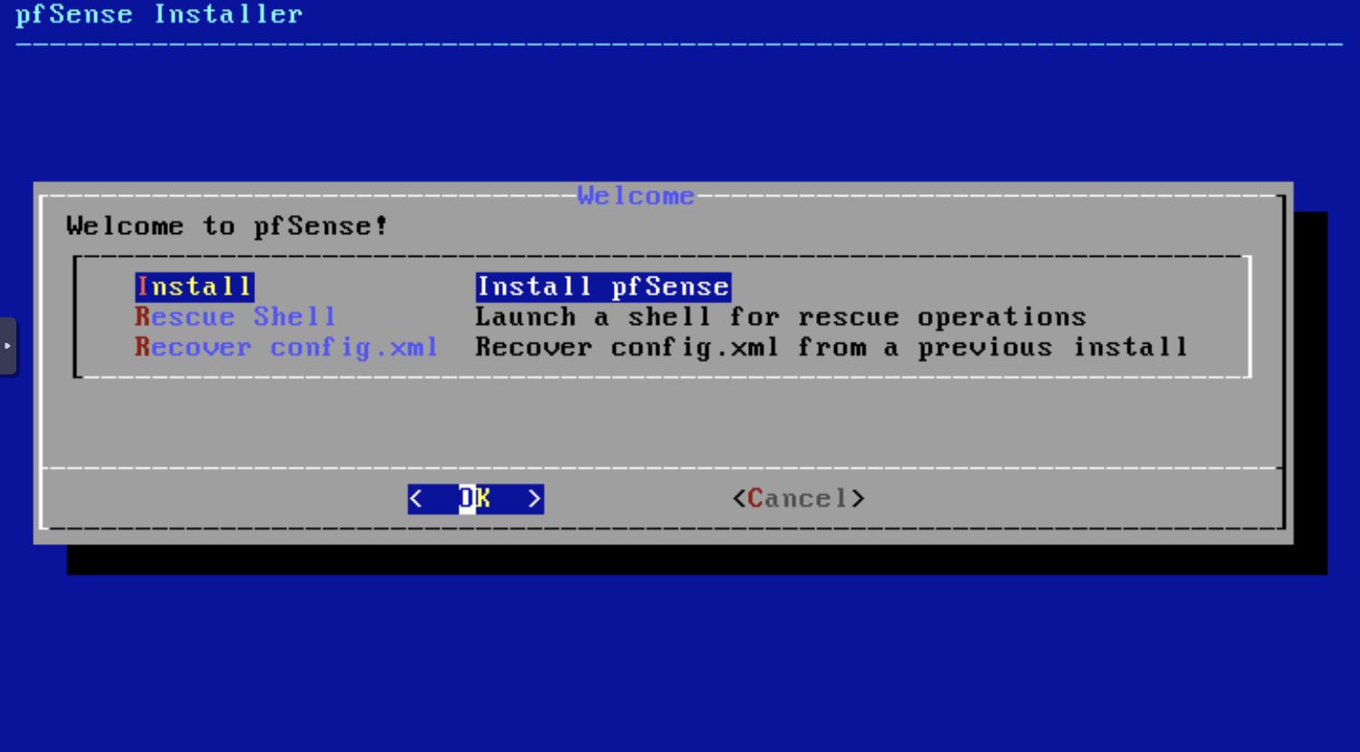 Première installation de PFsense – DomoHab